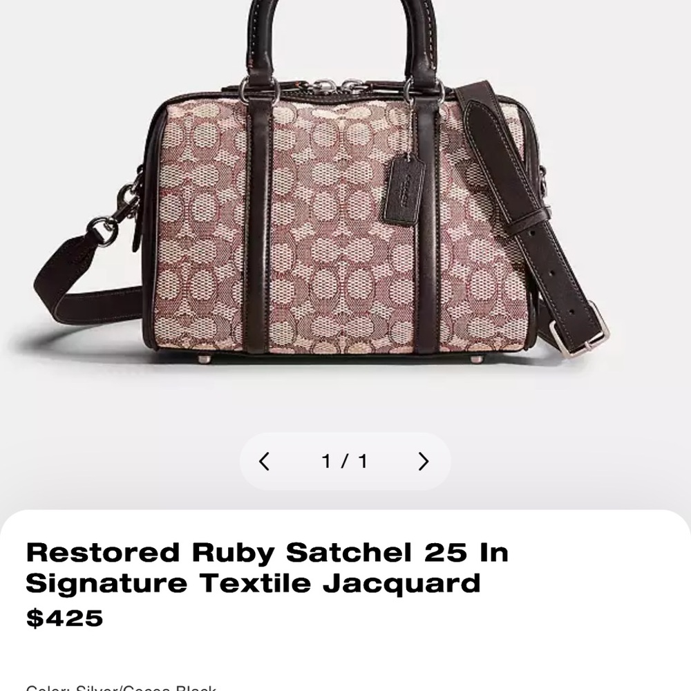 Coach Ruby 25 Satchel In Signature Jacquard - Gem